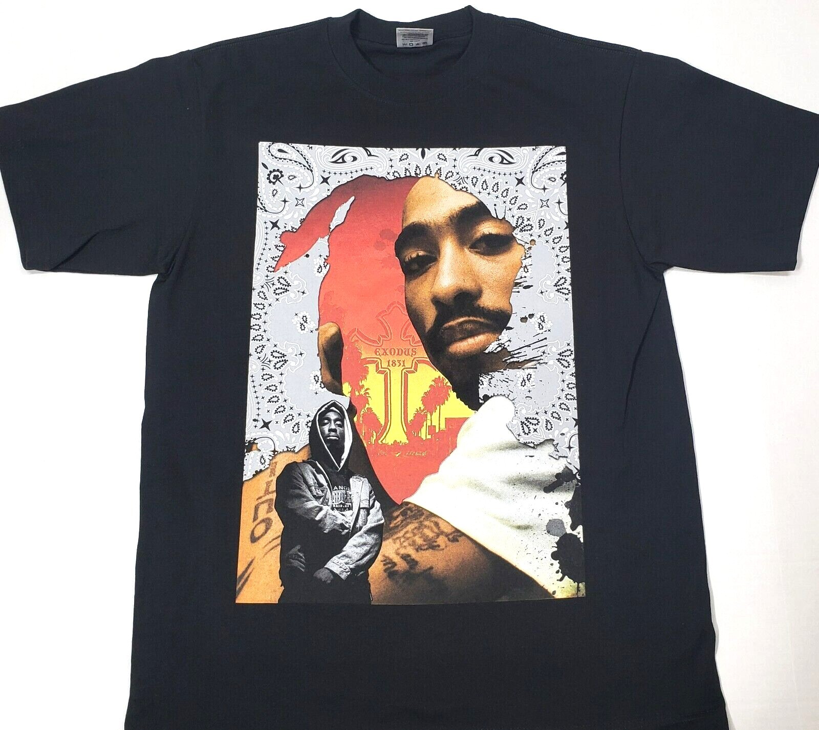Tupac Shakur T-shirt 2Pac West Coast Hip Hop Rap Urban Streetwear Men's ...