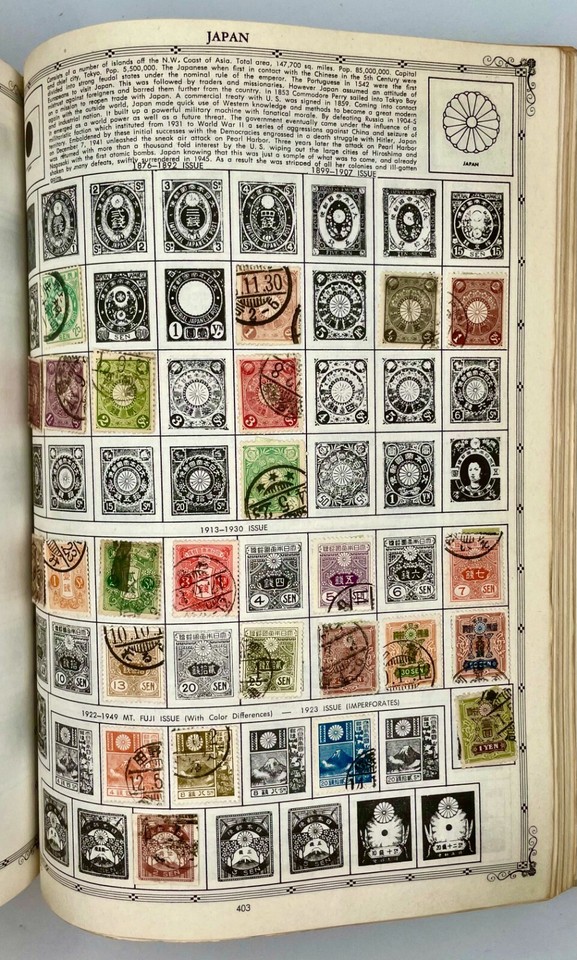 Aristocrat 1847-1959 World Stamp Album Binder Book w/ 1,900 Hinged ...