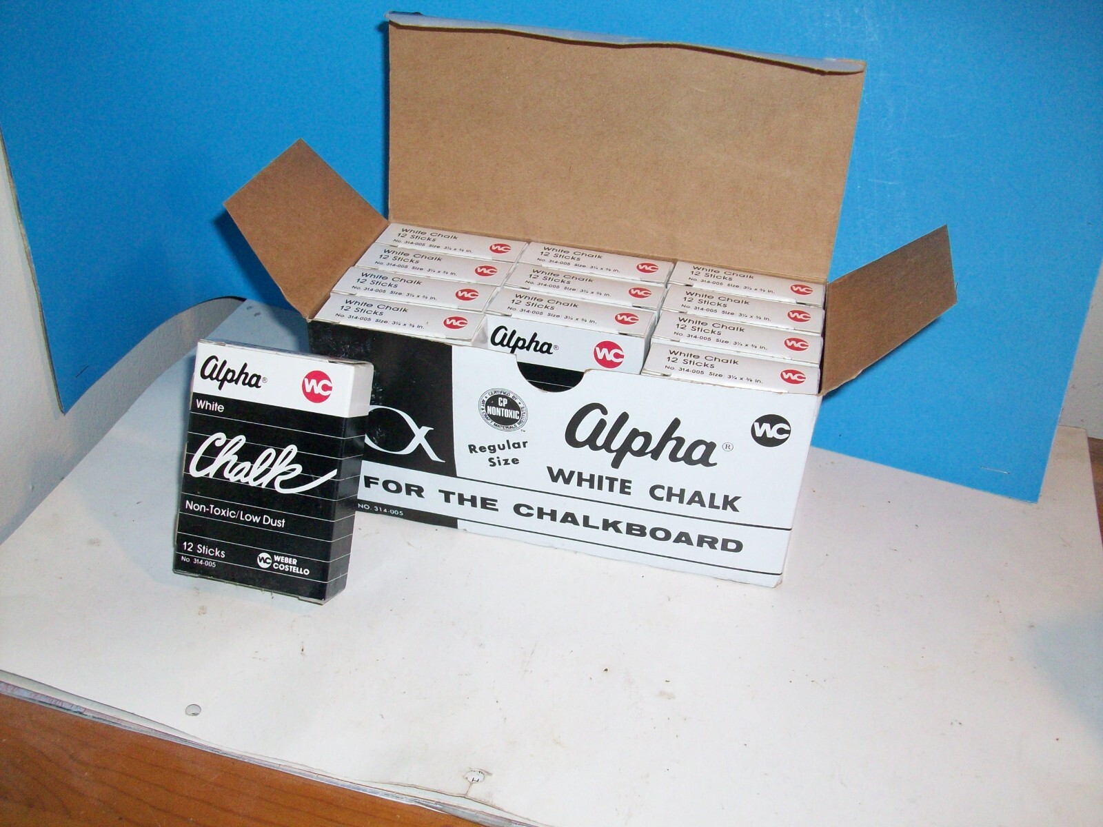 1 CASE OF VINTAGE WEBER COSTELLO ALPHA WHITE CHALK 12 BOXES TOTAL | eBay