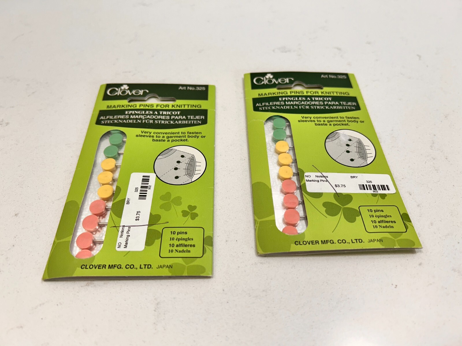 2 Packs of 10 Clover Marking Pins For Knitting New Old Stock | eBay