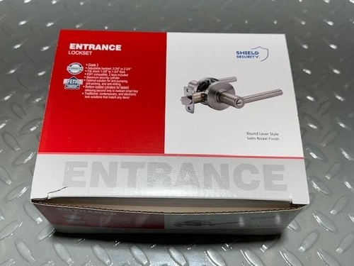 Shield Security Entrance Lockset Round Lever Style Satin Nickel Finish ...