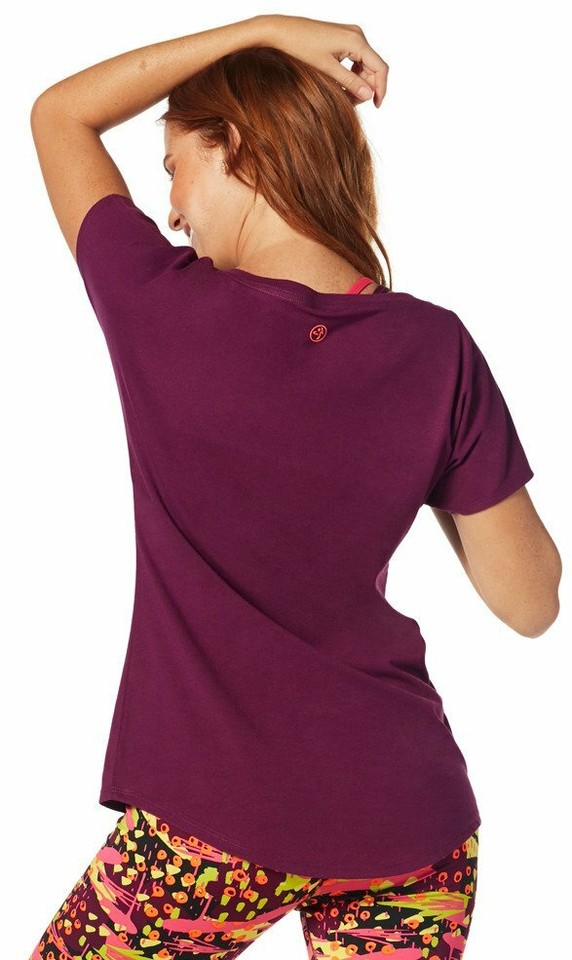Zumba One Zumba Love Hi Lo Hem Tee Shirt - Violet Vibes ~ XS, Small ...