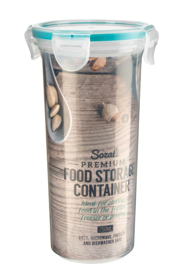 2 x Premium 750ml Round Clip Lock Containers Airtight Food Storage Tall ...