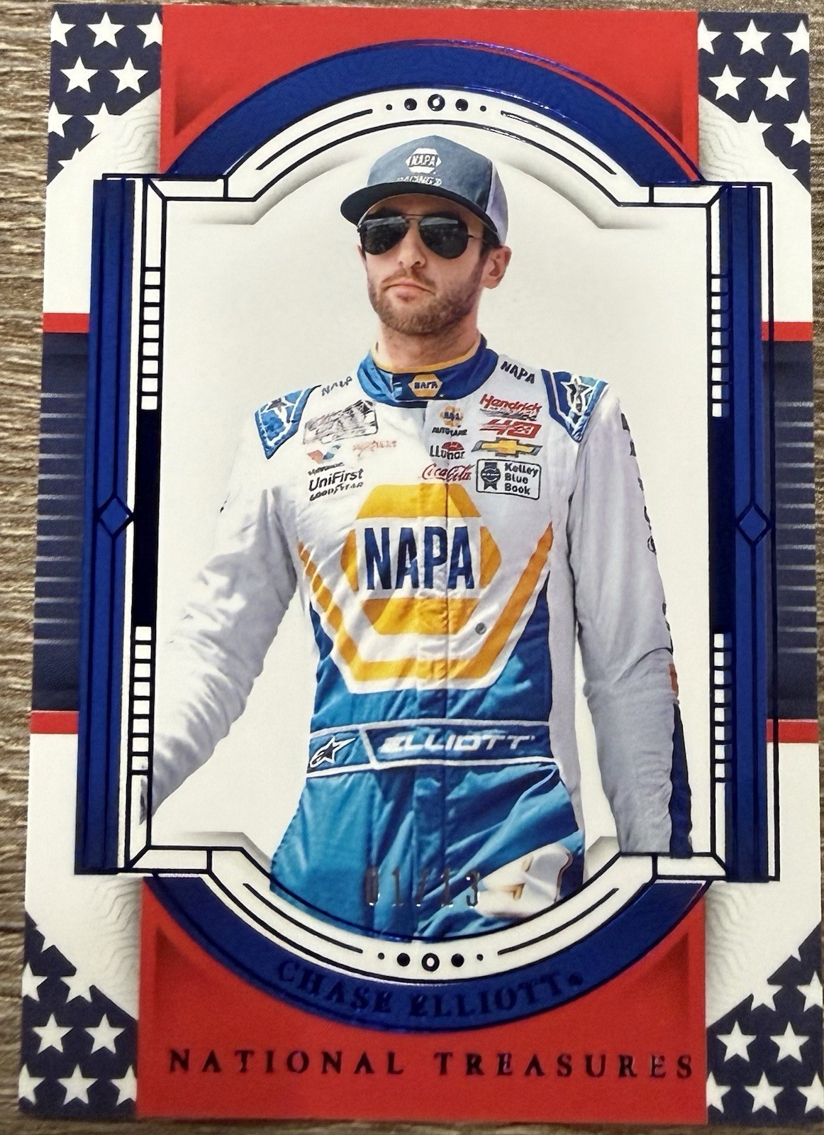 2024 Panini National Treasures NASCAR 4 Chase Elliott Red White Blue ...