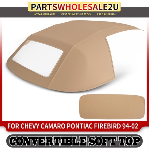 Tan Convertible Soft Top with clear for Chevy Camaro Pontiac Firebird ...