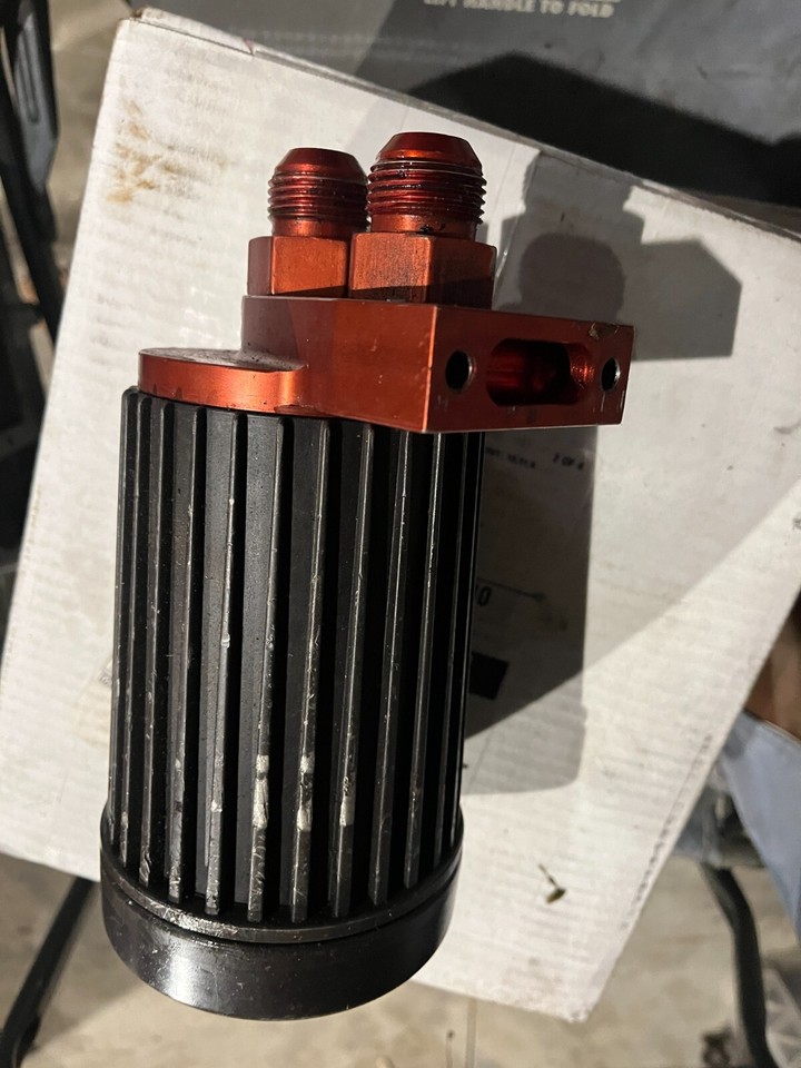 6"System one Reusable tattletale Oil Filter assy.w/remote base BBC Ford ...