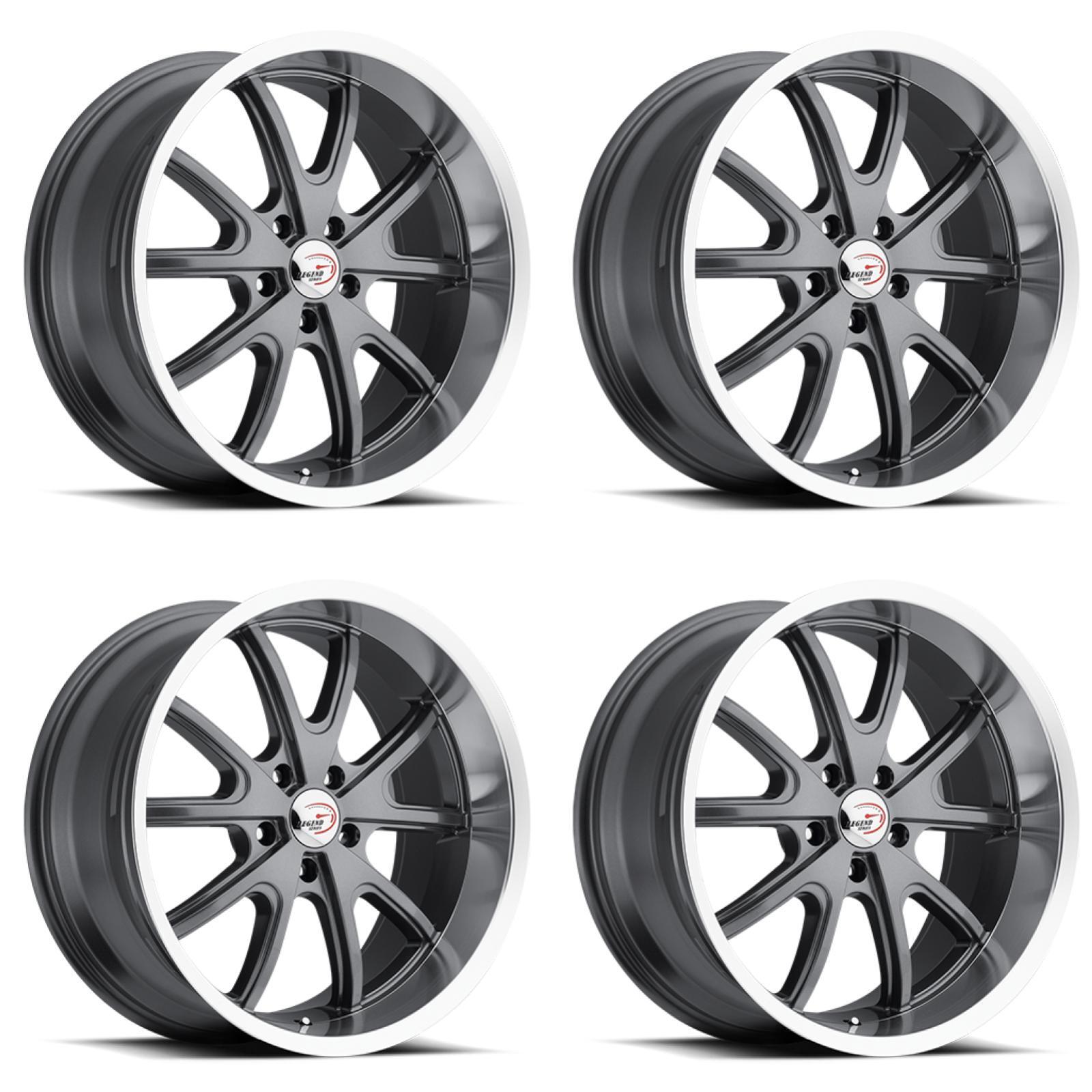 Vision Wheel 143-8990GMML12 Set 4 Gunmetal w Machined Lip 143 Torque ...
