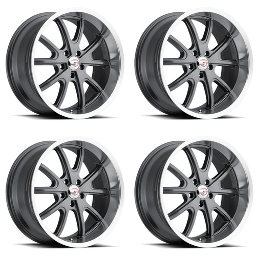 Vision Wheel 143-8990GMML12 Set 4 Gunmetal w Machined Lip 143 Torque ...