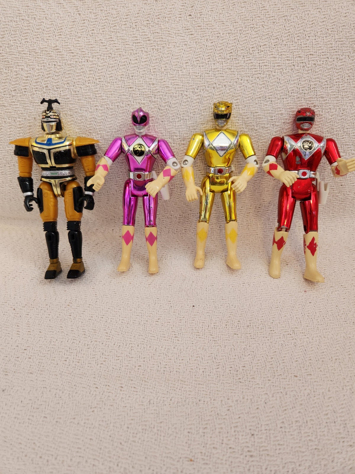 1995 Bandai Power Rangers Metallic Action Figures Red Pink Yellow ...