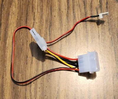 Adapter TX3 to LP4 M/F 12" Fan to Power Supply CPUFANADAP Power "Y ...