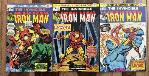 IRON MAN #68-#69-#70-THREE BOOK SET-LOT-ORIGIN RETOLD-SUNFIRE-JIM ...