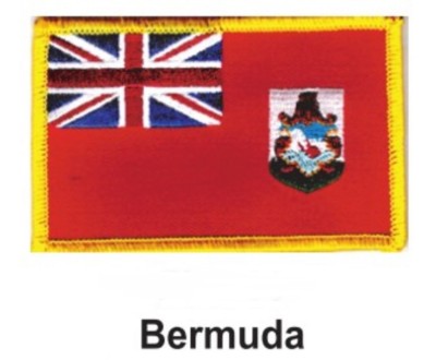BERMUDA FLAG EMBROIDERED PATCH - IRON-ON - NEW 2.5 x 3.5" FREE SHIPPING ...