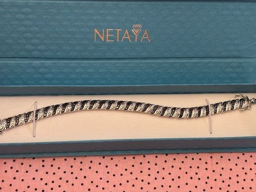 Netaya Sterling Silver Marcasite Bracelet Thailand 7.5" Long - New in ...