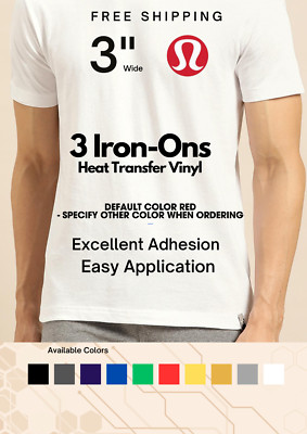 3" RED Lululemon Iron-Ons (SET) - USA Made - Express Yourself!" | eBay