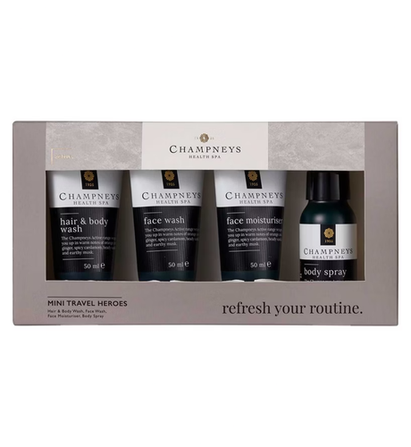 Luxury Champneys Mini Heroes 4 Piece Body Men's Christmas Birthday Gift ...