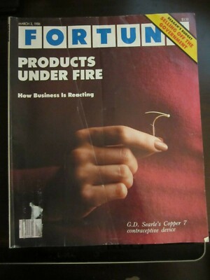 Fortune Magazine March 1986 Products Under Fire GD Searle Copper 7 (F2 ...