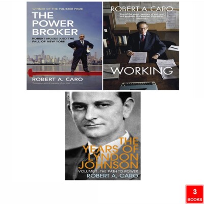 Robert Caro Collection 3 Books Set Power Broker,Years of Lyndon Johnson ...
