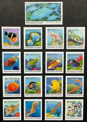 MARSHALL ISLANDS FISH DEFINITIVES STAMPS SET MNH 1988-89 MARINE LIFE ...