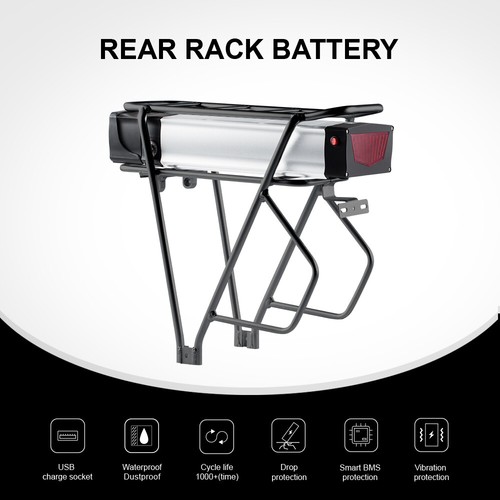 48V 20Ah Battery Rear Rack Electric Bike Battery Ebike Battery 48V for ...
