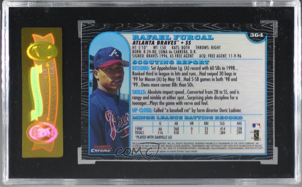 1999 Bowman Chrome Rafael Furcal #364 SGC 10 GEM Rookie RC | eBay
