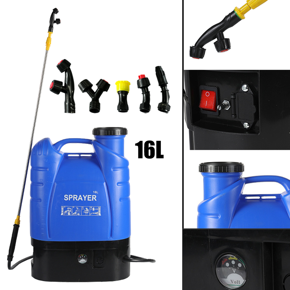 16L Electric Rechargeable Battery Weed Sprayer Backpack Farm Garden ...