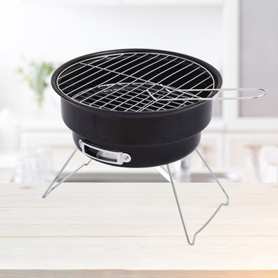 Mini Folding Round Fire Pit | Portable Iron BBQ Grill for Skewers ...