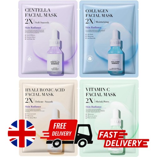 4x Korean Face Masks Skincare Sheet Face Mask Gift Set for All Skin ...