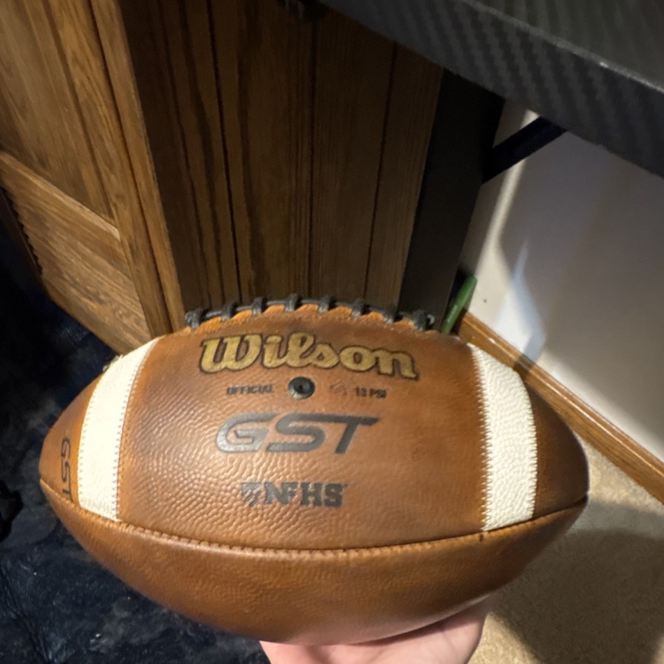 Wilson GST NFHS Official Leather Football Size 9 Brown White Made in ...
