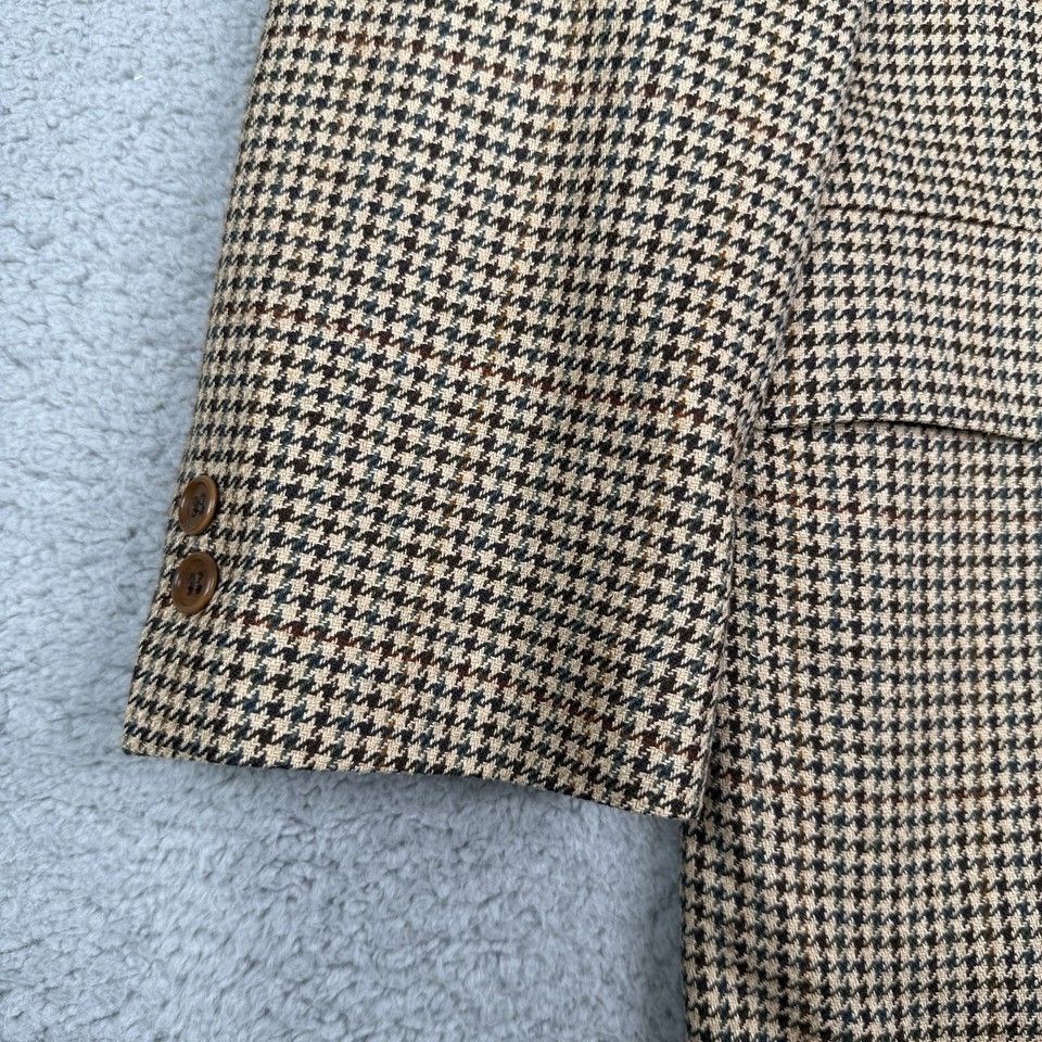 Brooks Brothers Sport Coat Mens 40S Wool Silk Houndstooth Blazer USA ...
