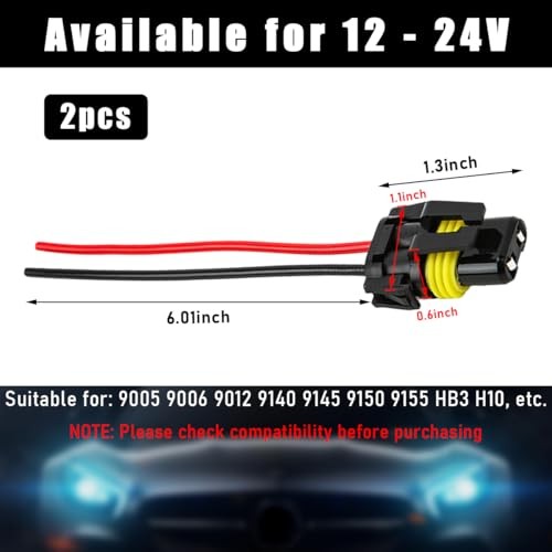 9005 HB3 9006 HB4 9012 Bulb Socket, Headlight Connector Female Adapter ...