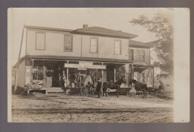Lacey IOWA RPPC c1910 GENERAL STORE Andrew Mott nr Oskaloosa GHOST TOWN ...