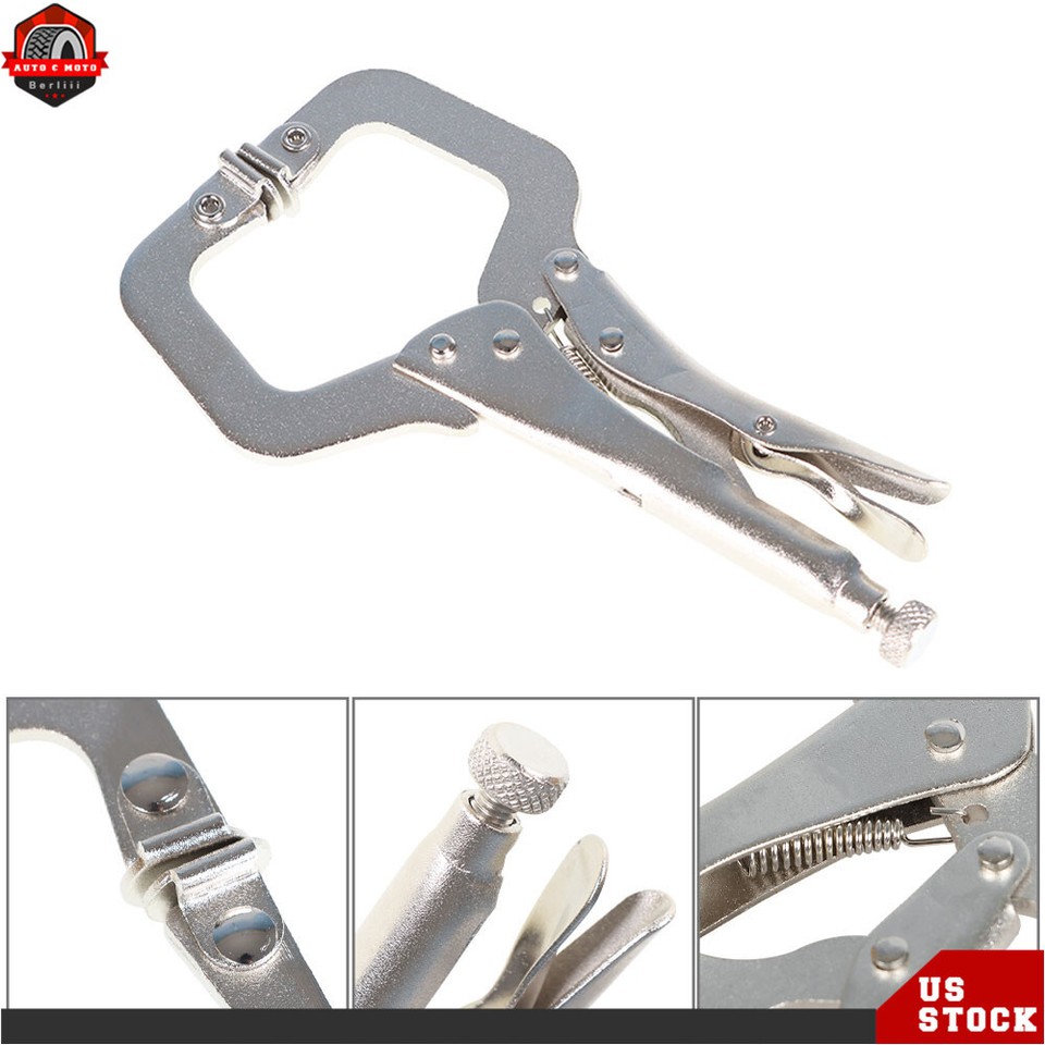 5 Pack Adjustable Swivel Pad Locking C-Clamp Locking Pliers Vise-Grip 6 ...