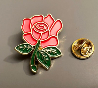 Red Rose Enamel Lapel Pin Badge English National Enblem England Rugby ...