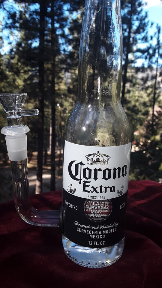 9" Glass Bong Beer Bottle Water Pipe Smoking Hookah Percolator Bongs | eBay