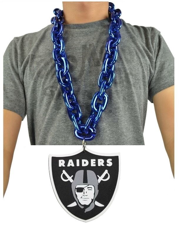 New NFL OAKLAND RAIDERS Fan Chain Necklace Foam - PICK YOUR CHAIN COLOR ...