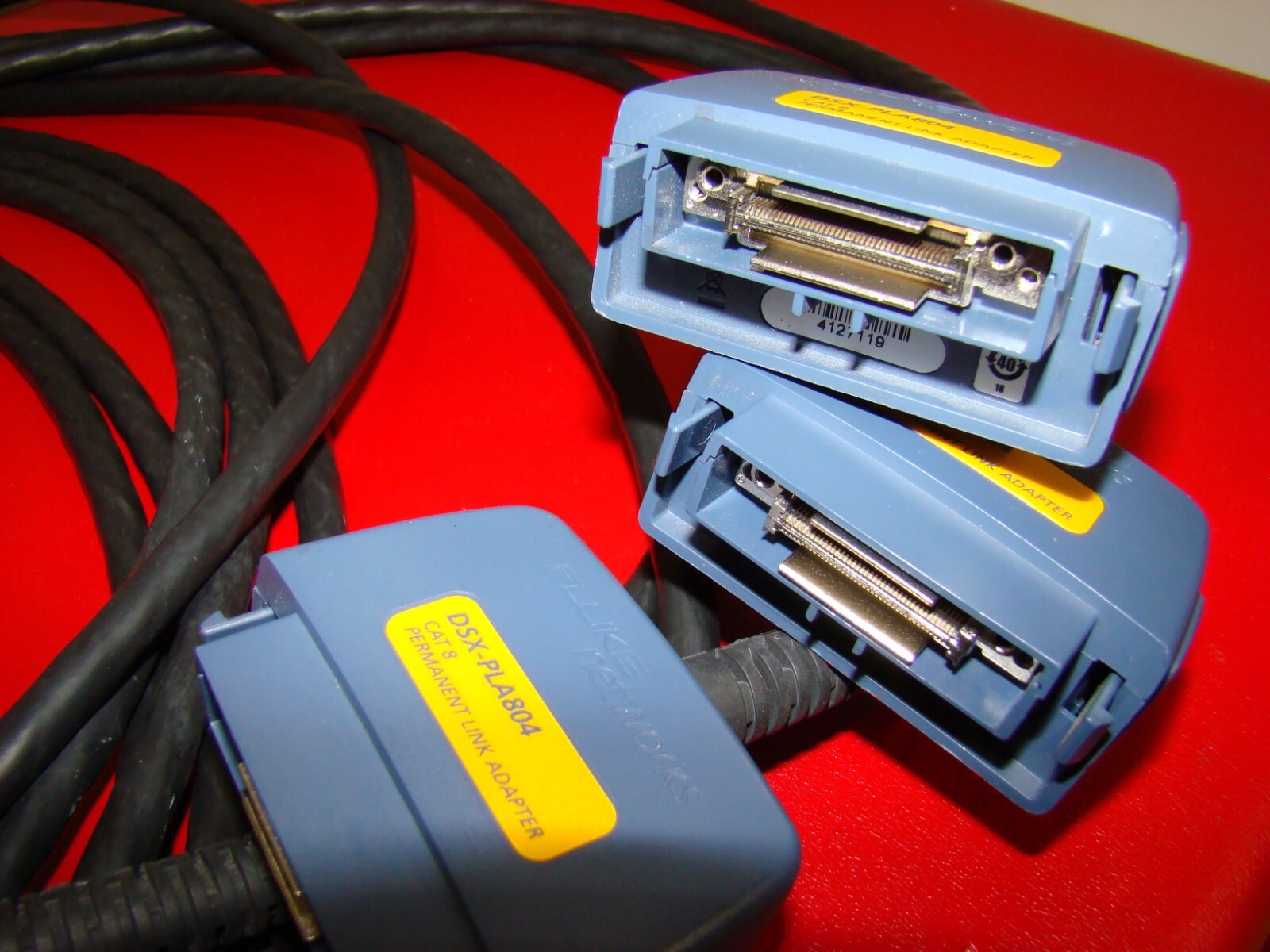 Qty (2) Fluke Networks Permanent Link Adapter DSX-PLA804 DSX CAT8 Class ...