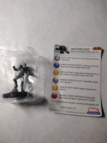 Marvel Comics HeroClix War Machine 200 With Card 2009 Collectible | eBay