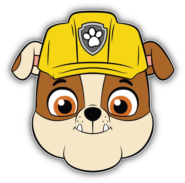 Paw Patrol Rubble Head Cartoon Sticker Bumper Decal - ''SIZES'' | eBay