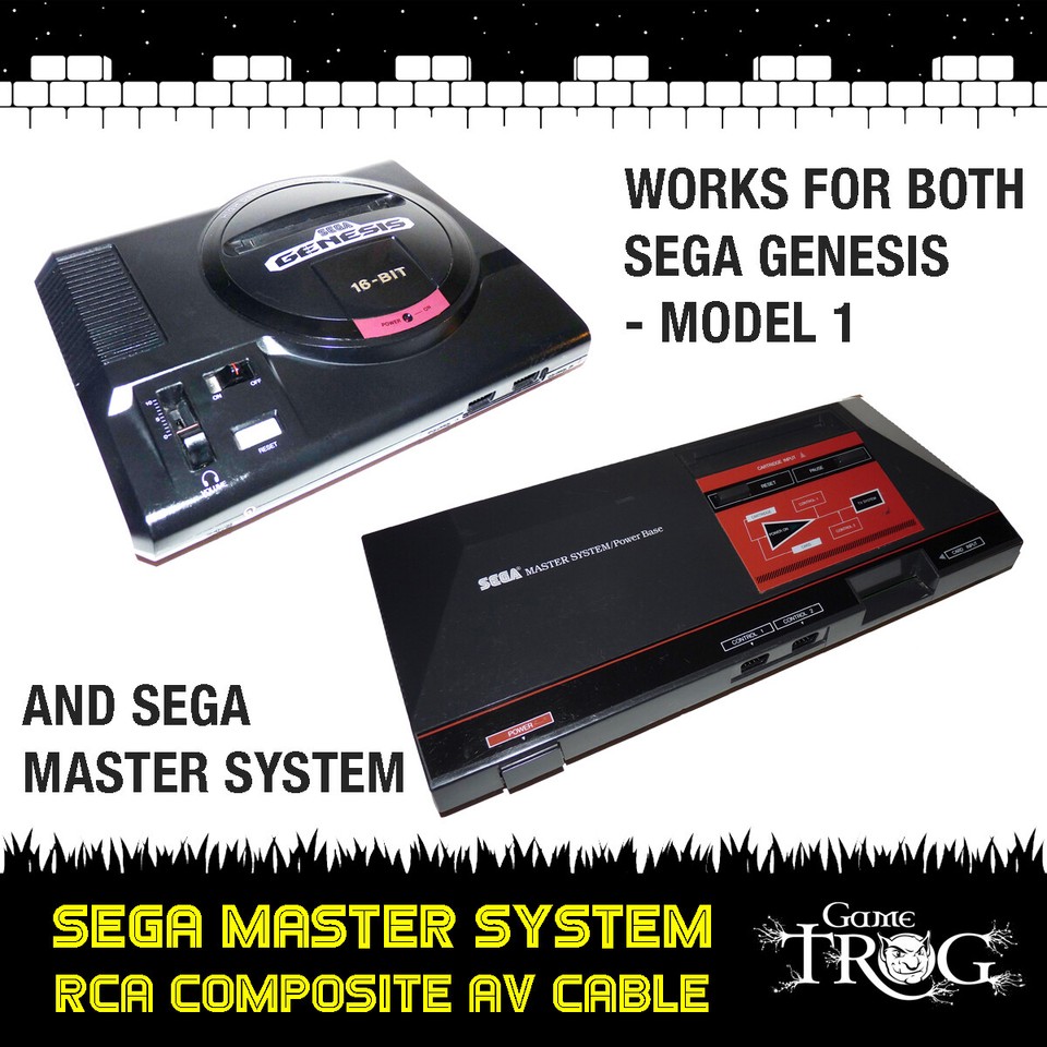 SEGA Master System - Model 1 - RCA Composite Audio Video AV Cable | eBay