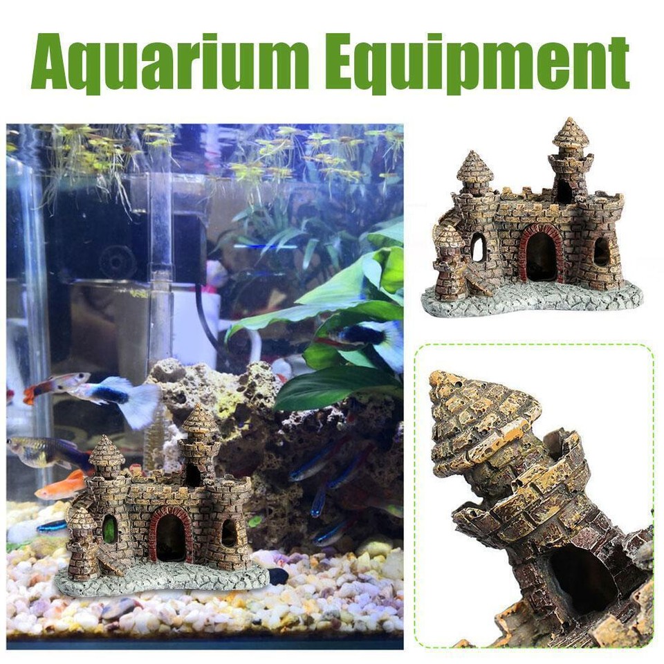 Ancient Castle Villa Fish Tank Aquarium Decoration House Ornament Craf ...