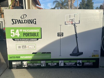 Spalding 54" Portable Basketball Hoop with Shatter-Proof Polycarbonate ...