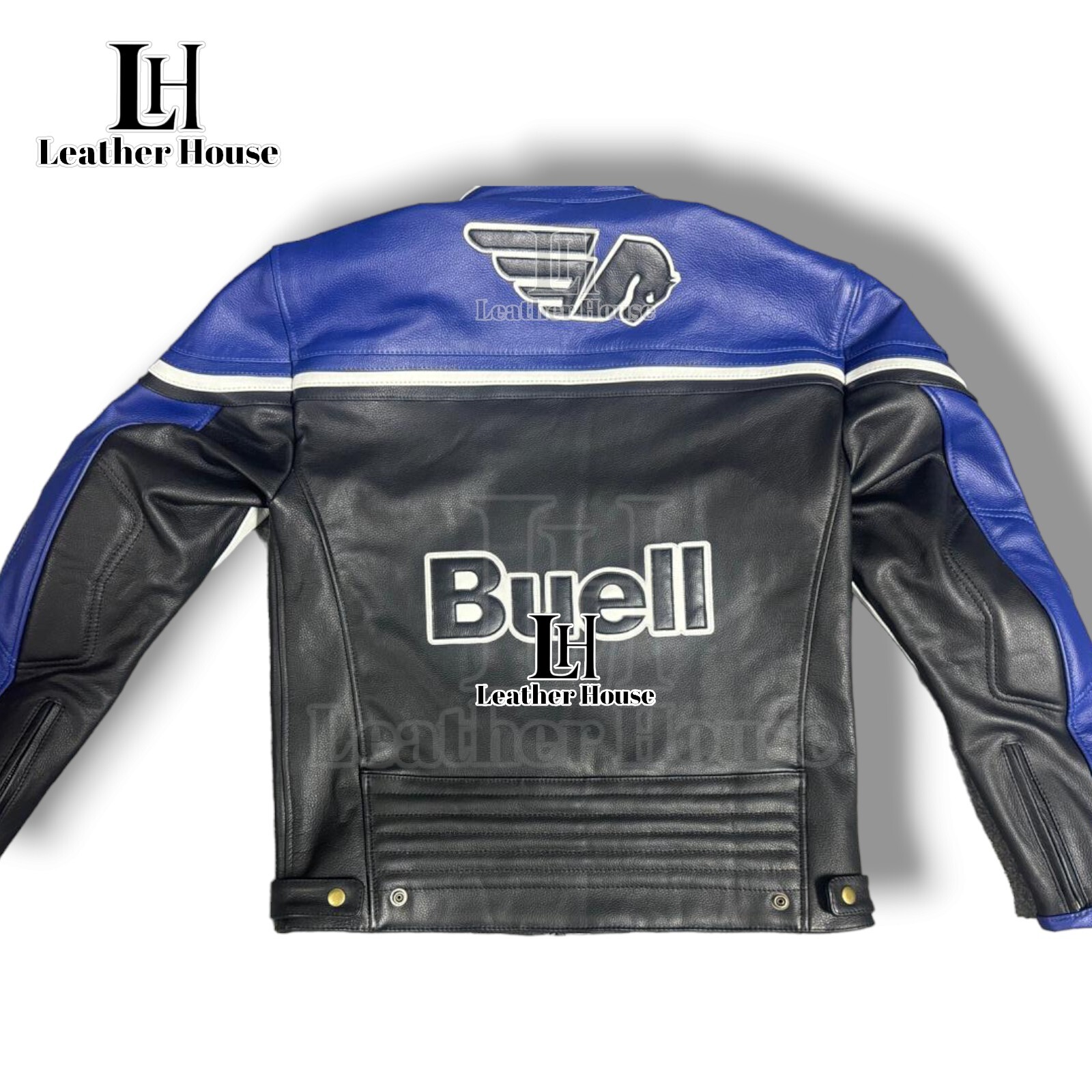 Men BUELL Leather Jacket Vintage Racing Jacket Buell Motorcycle Biker ...