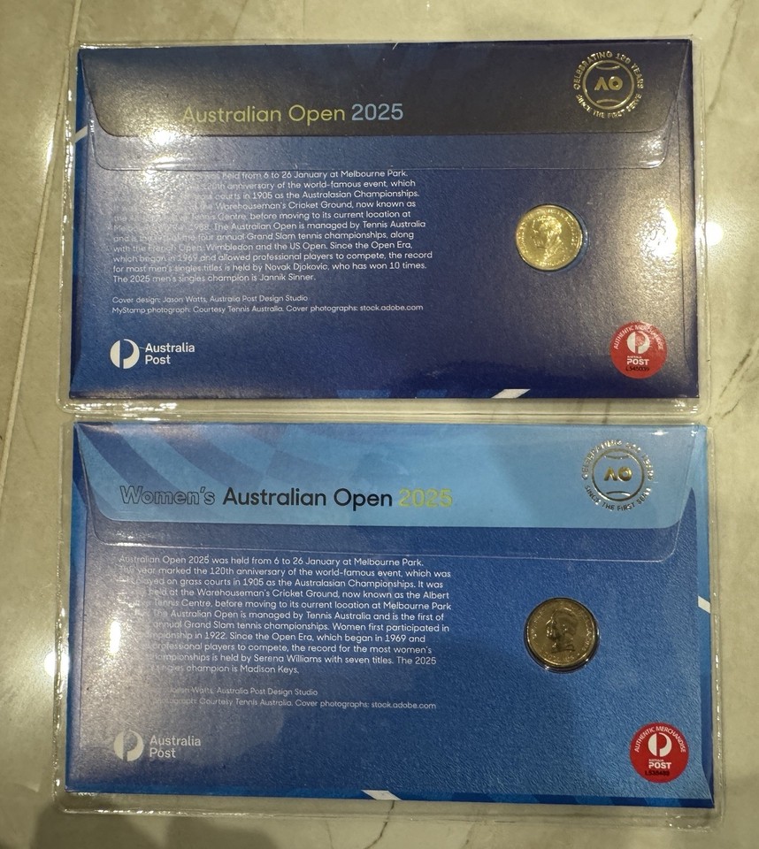 2025 Men’s & Women’s Australian Open Tennis $2 Privy Yellow Fluro PNC ...
