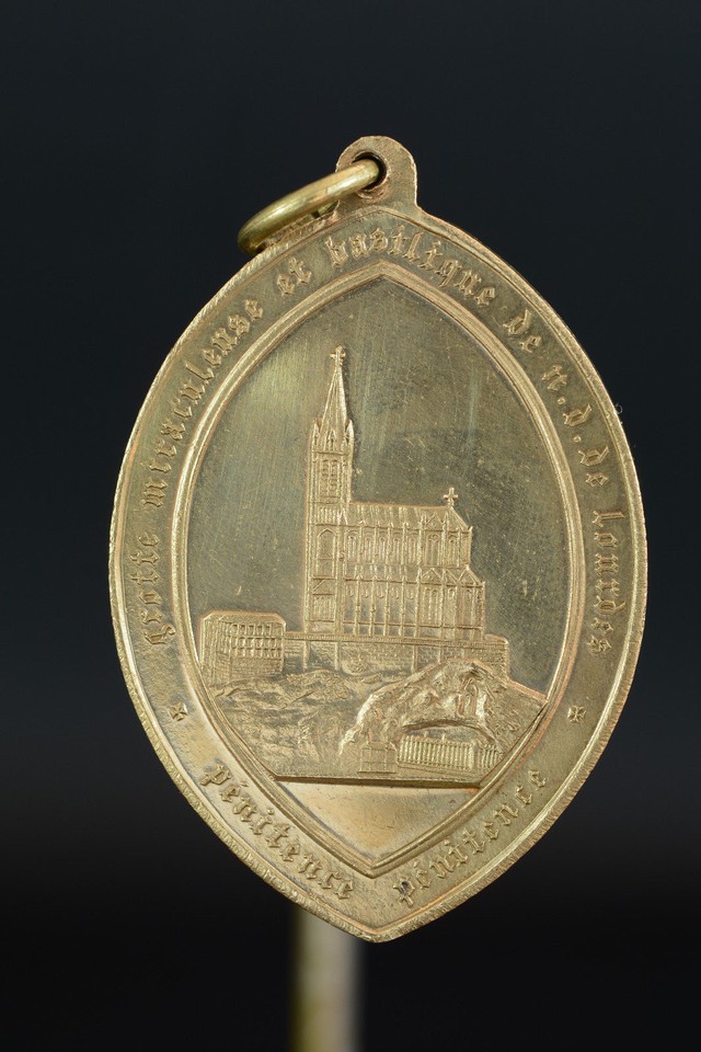 Large Beautiful Holy Medal Catholic Of BRONZE Our Lady Of Lourdes 19 ...