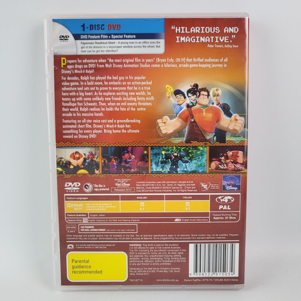 Wreck It Ralph DVD - Disney | eBay UK