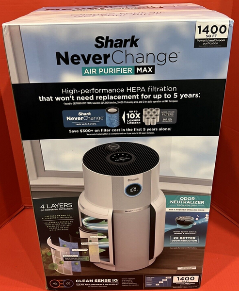 SHARK NEVER CHANGE AIR PURIFIER MAX 1400 SQ FT - White (HP302) for sale ...