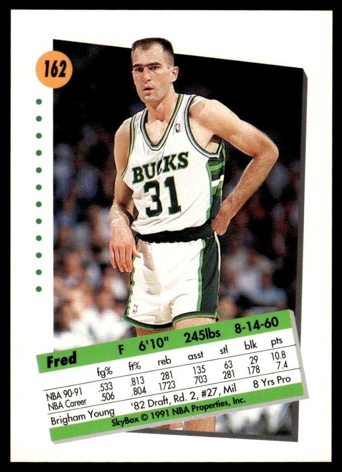 1991-92 SkyBox Fred Roberts Milwaukee Bucks #162 | eBay