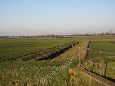 Photo 6x4 Barway Fen Soham Cotes With a train on the Ely to Bury St ...