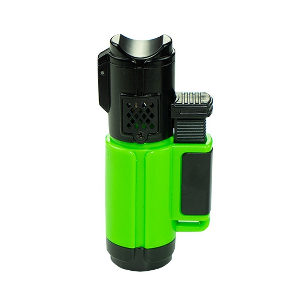 4 PACK Triple Jet Torch Lighter Adjustable Flame W/ Cigar Puncher Cap ...