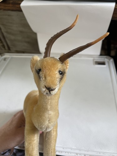 Steiff Yuku Springbok Pronghorn Antelope Mohair Plush 22cm 8.5 in 1962 ...